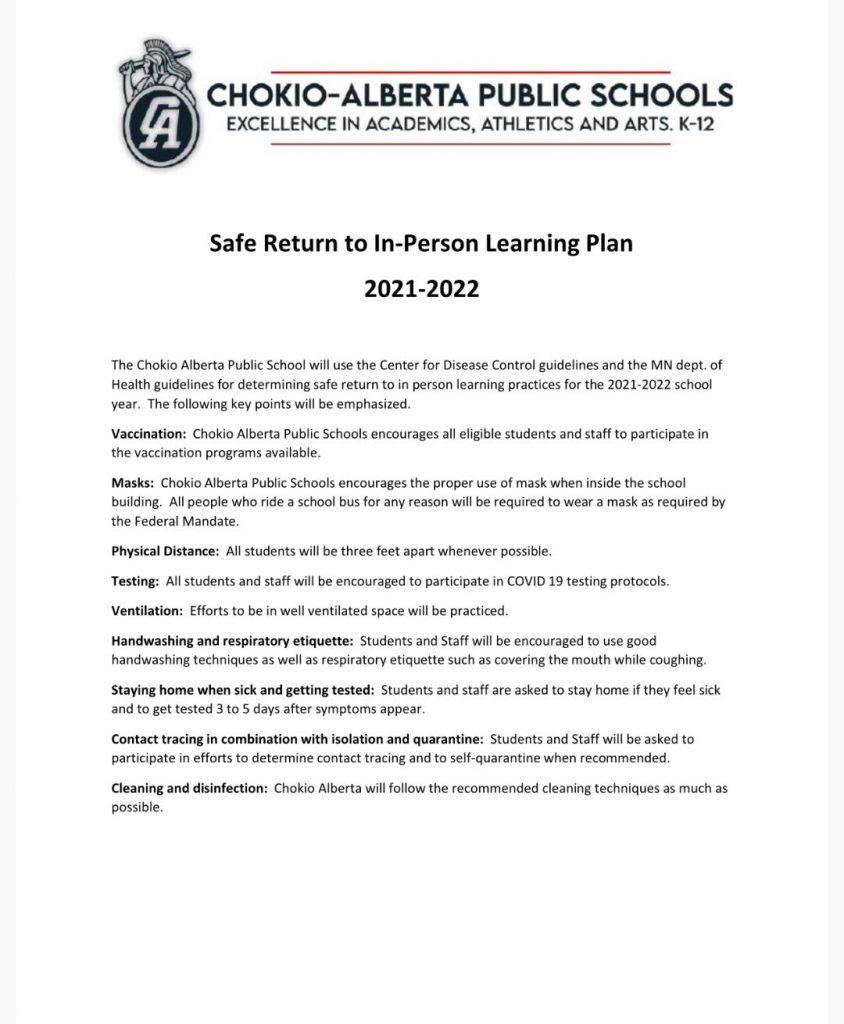 Return to School | Chokio Alberta Schools